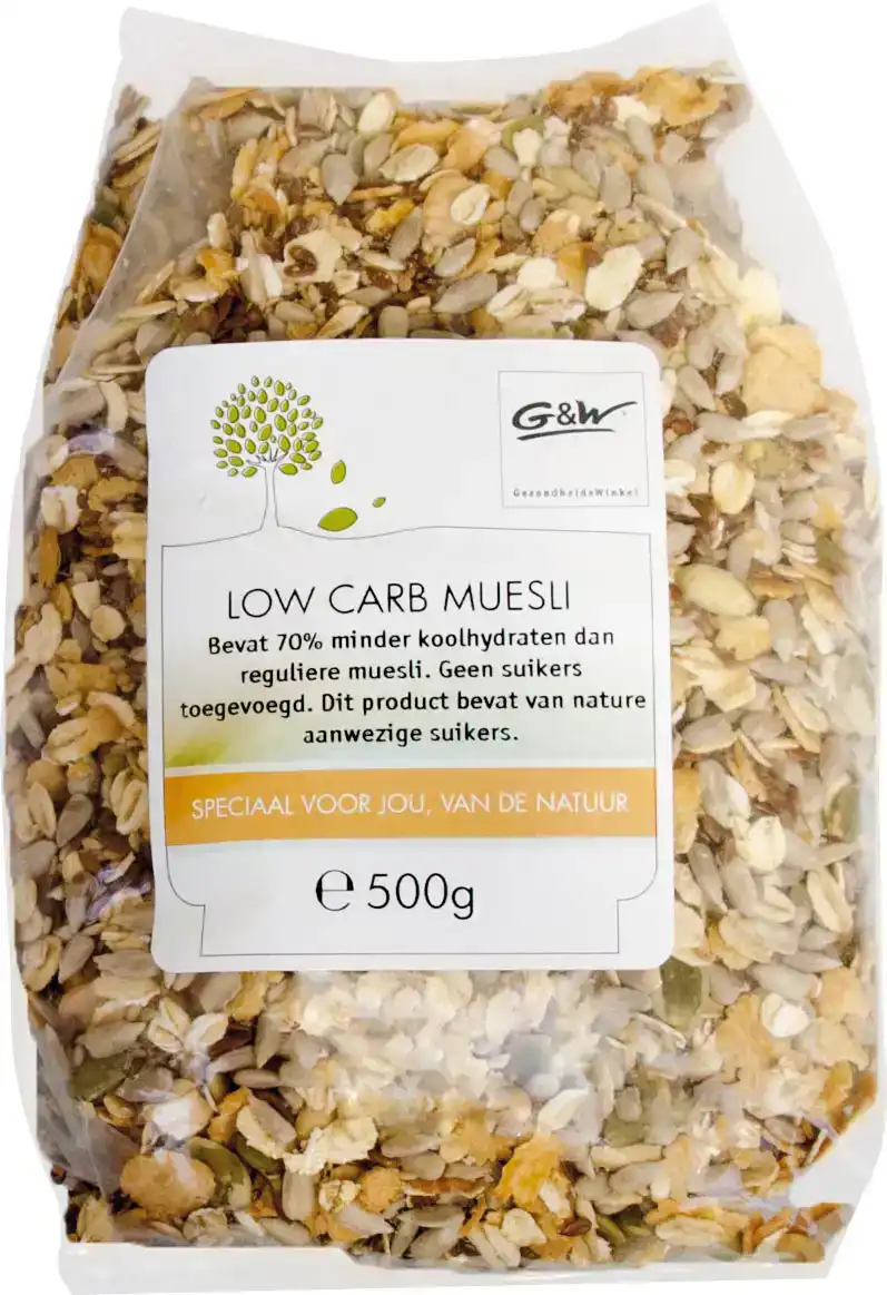 G&W Low Carb Muesli 500GR - Gezondheidswinkel