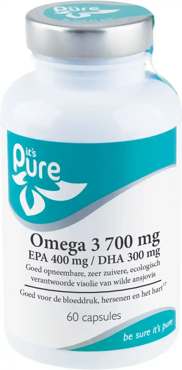 It's Pure Omega 3 700mg (EPA 400mg/ DHA 300mg) 60caps - Gezondheidswinkel